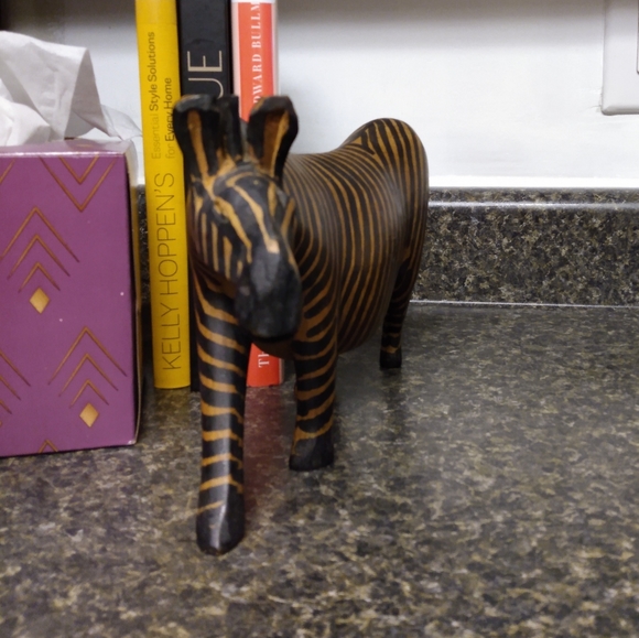 unsure | Art | Hand Carved Wooden African Safari Mama Zebra Statue ...